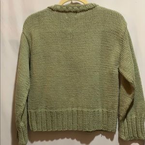 PURE | Sweaters | Pure Handknit Sweatergreen Sage Sz Sm Cropped | Poshmark